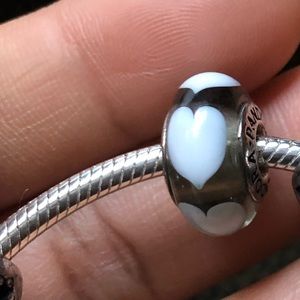 Pandora | Jewelry | Authentic Pandora Snake Bracelet With 4 Charms ...